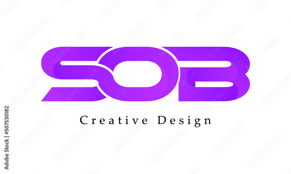 Initial letter SOB curve rounded logo design Stock Vector | Adobe Stock