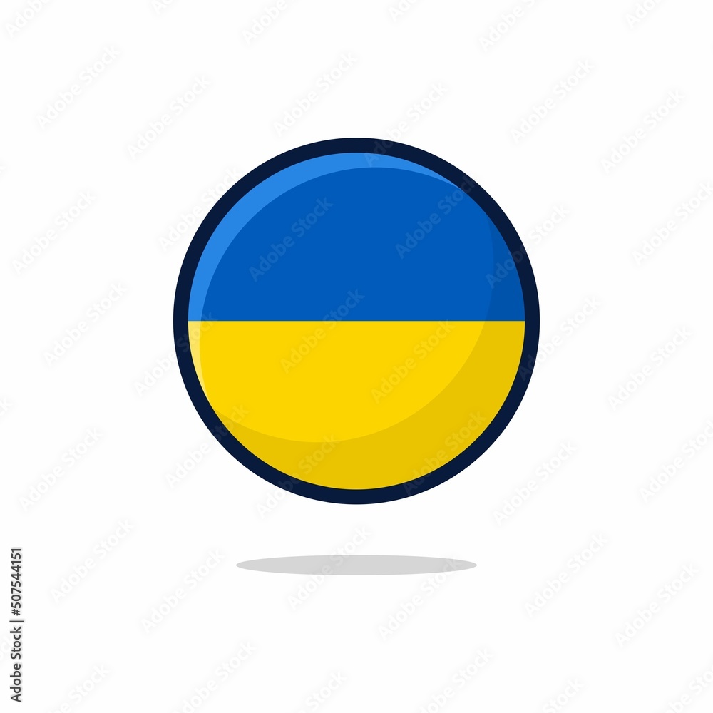 Ukraine Flag Icon. Ukraine Flag flat style isolated on a white ...