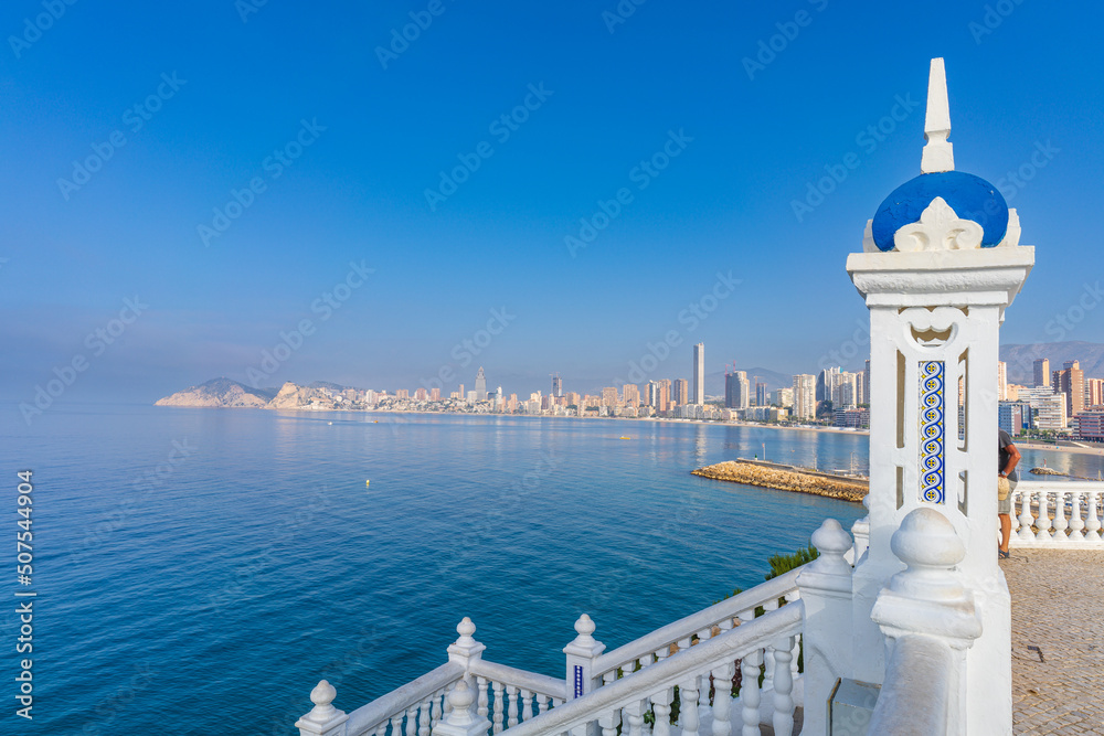 The Balcon del Mediterraneo in the tourist city of Benidorm in Alicante ...
