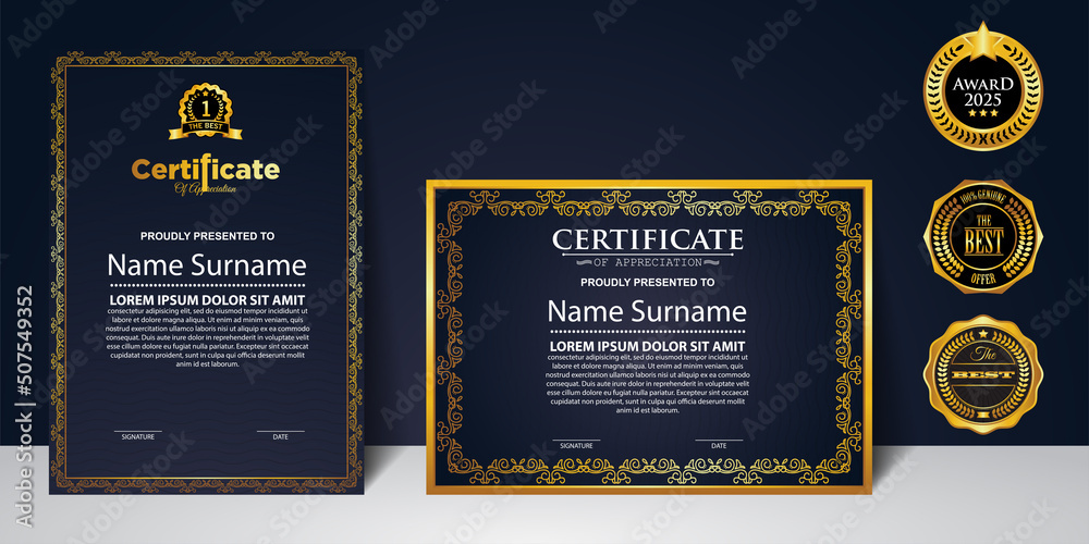 Modern Design Certificate layout concept. Simple elegant and luxurious ...