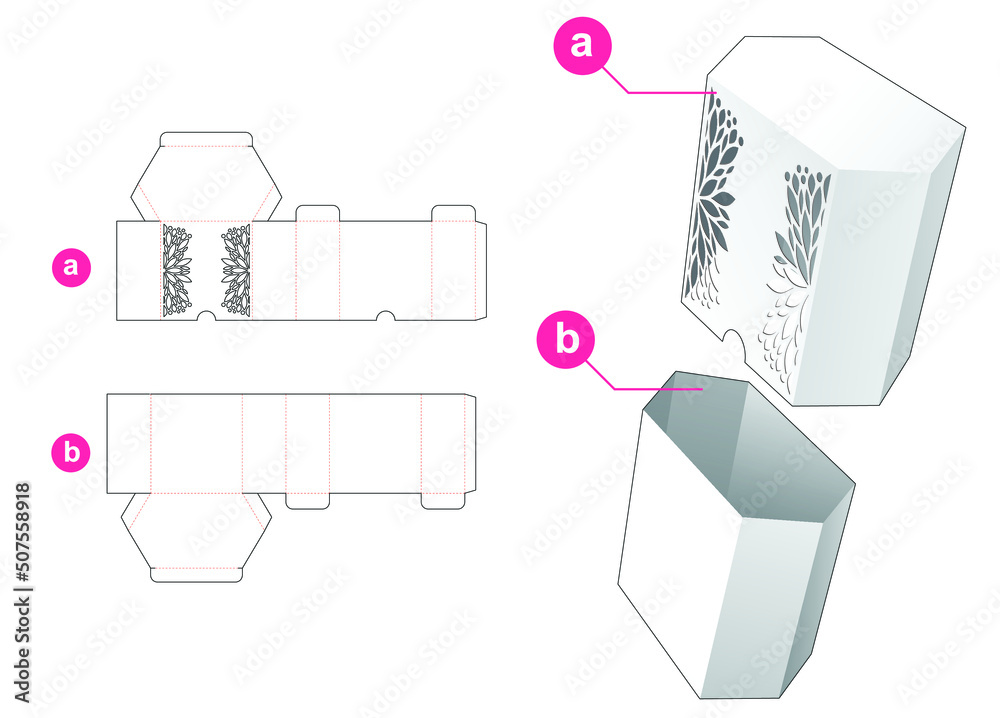 packaging box die cut template and 3D mockup Stock Vector | Adobe Stock