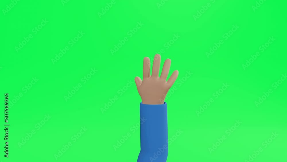 4K 3D animation Hand Gestures of moving on Alpha Channel chroma key ...