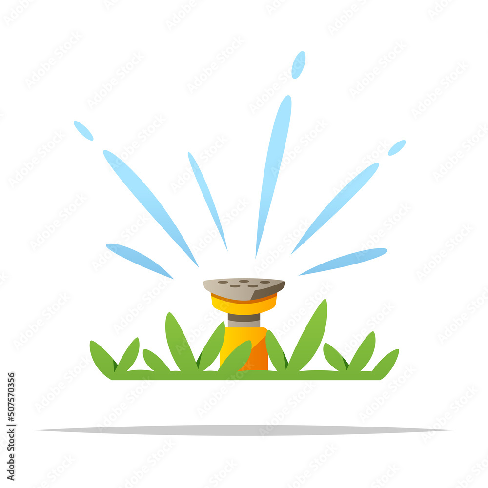 Lawn sprinkler vector isolated illustration Stock Vector | Adobe Stock