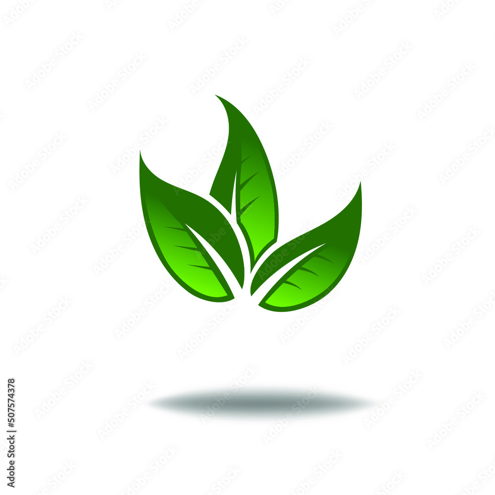 stylized leaf icon or symbol silhouette suited for logo design concept ...