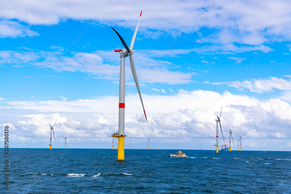 Offshore wind turbines Stock Photo | Adobe Stock