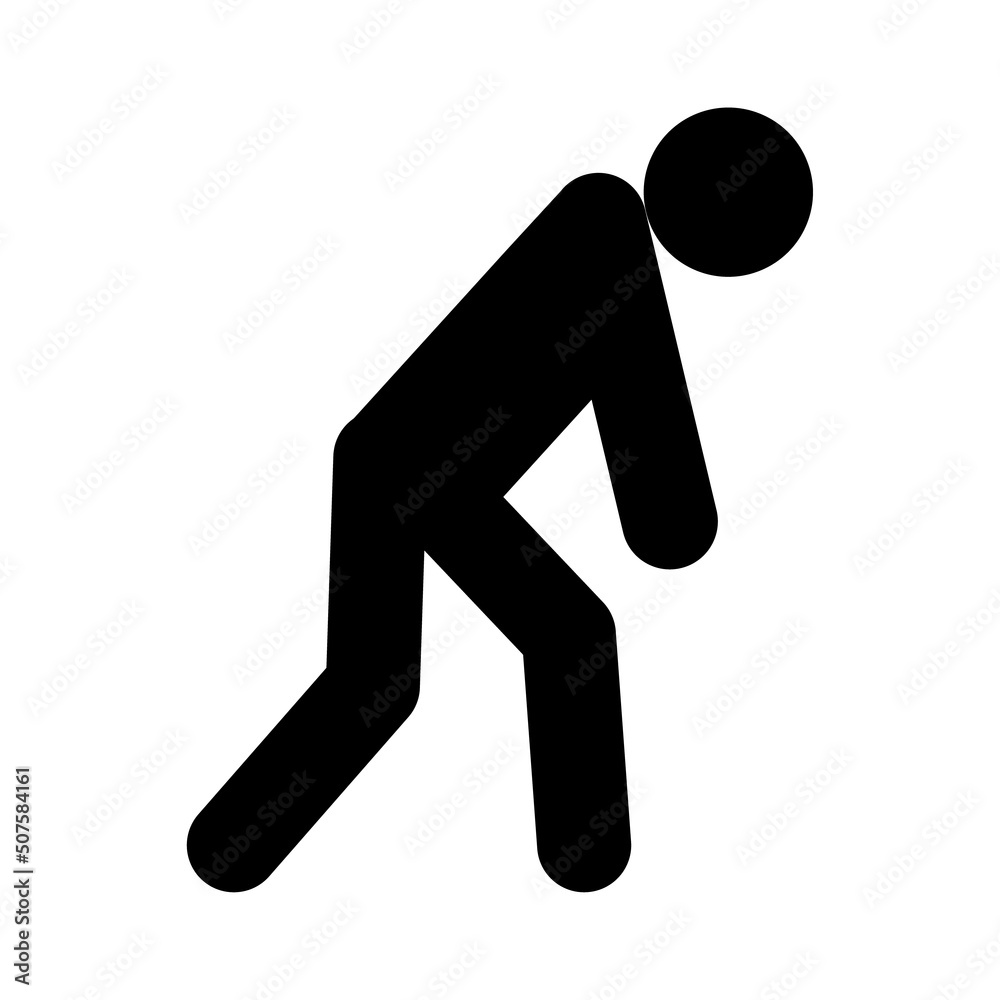 Tired man icon, sleep emotion tired sign, bored concept symbol, graphic ...