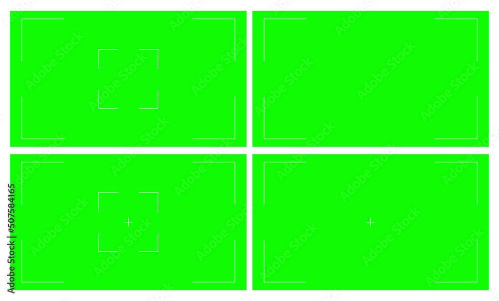 Set of Green screen blank background, empty digital video template ...
