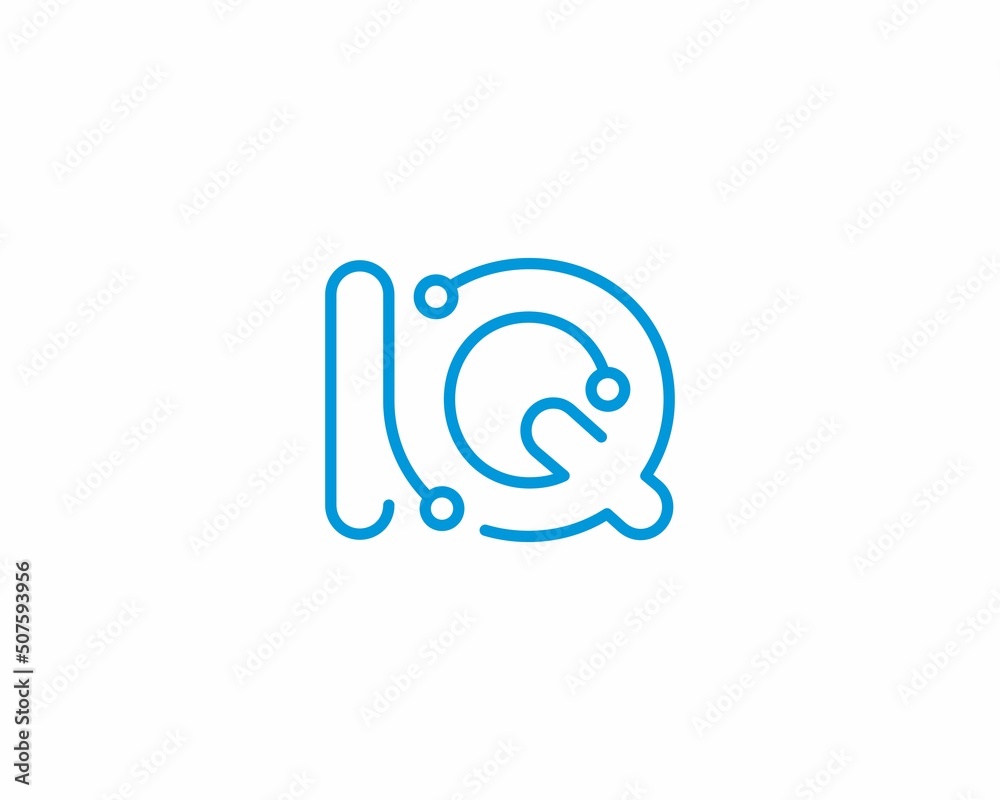 Abstract Letters IQ Logo Design Template 001 Stock Vector | Adobe Stock