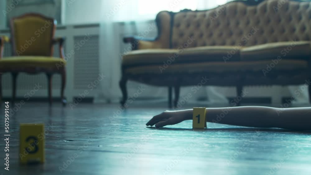 Closeup of a Crime Scene in a Deceased Person's Home. Dead man, Police ...