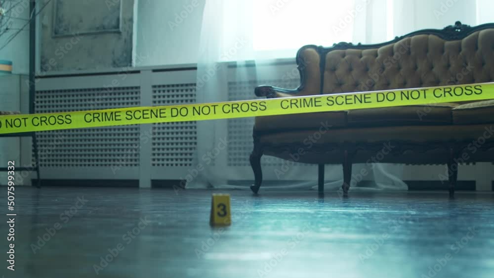 Closeup of a Crime Scene in a Deceased Person's Home. Dead man, Police ...