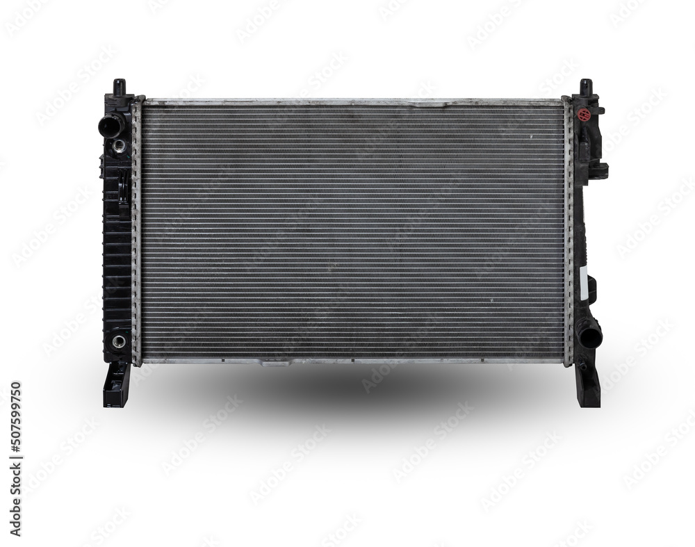 Car radiator heater isolated on white background. Spare cooling system ...