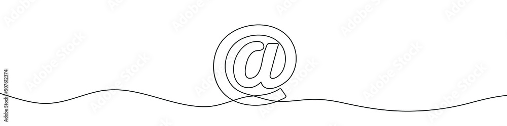 Continuous line drawing of mail. One line icon of email. One line ...