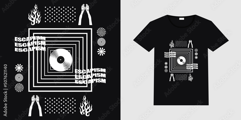 Vector can be used as a poster with hands, disk, and fire symbols with ...