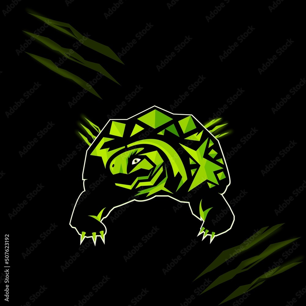 Vecteur Stock turtle, art, logo, logo, team, icon for the game ...