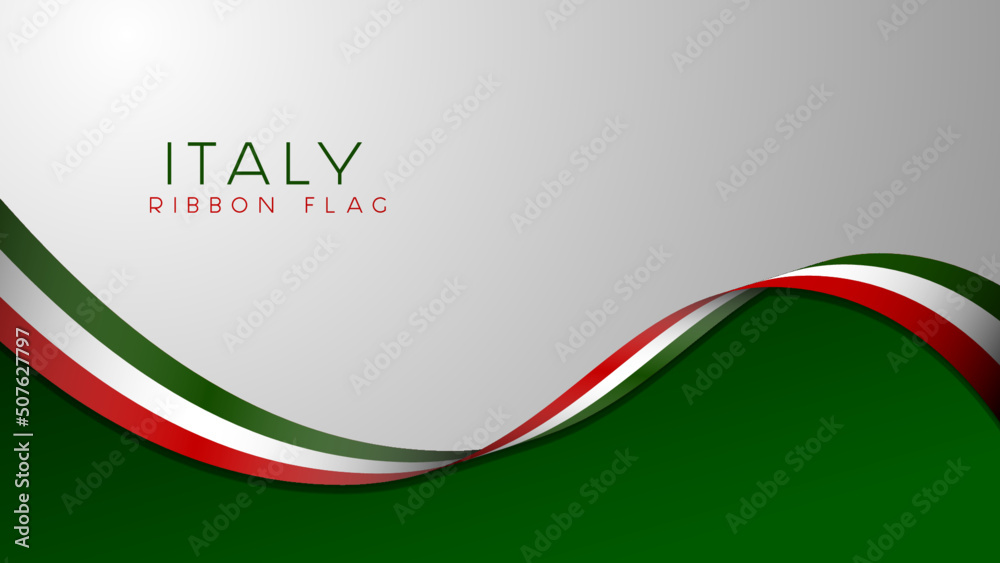 Italy ribbon flag Stock Vector | Adobe Stock