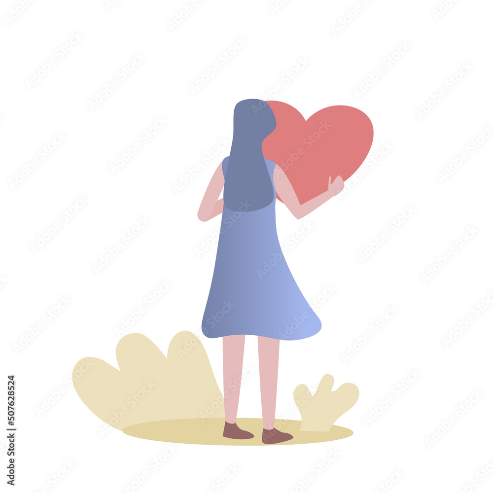 Forgive Yourself and Move on from the Past,Sad girl hug heart,Self care ...
