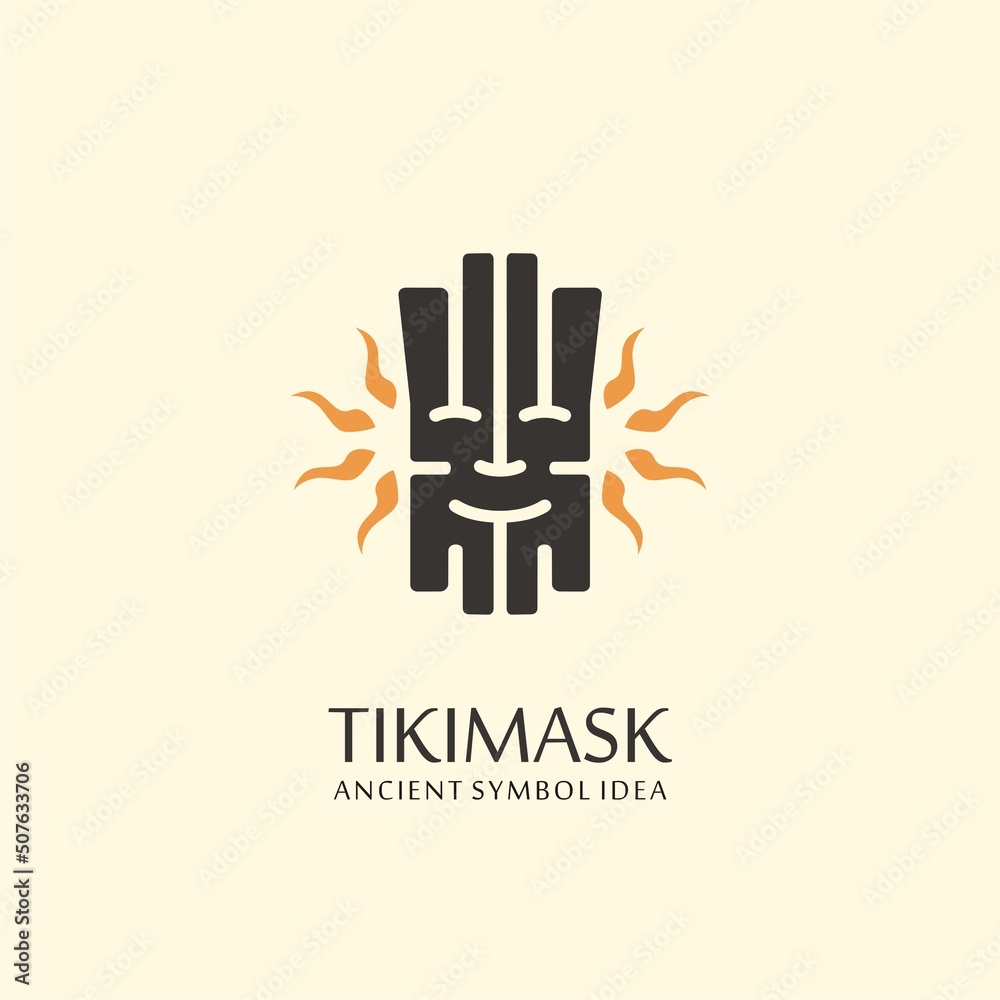 Tiki mask logo design idea perfect for beach bar, tropical resort or ...