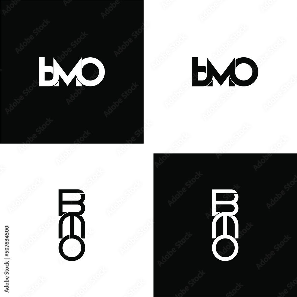 bmo letter original monogram logo design set Stock Vector | Adobe Stock