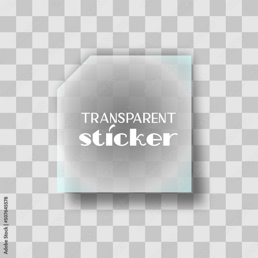 Set of transparent stickers. Round sticker, square, triangular, etc ...