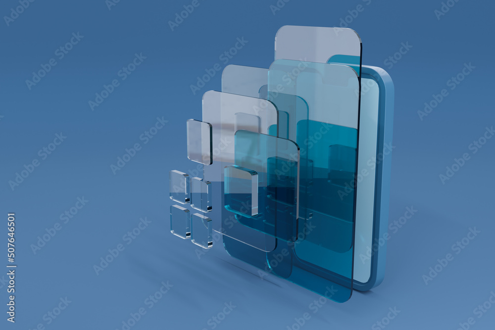 Futuristic smartphone mockup create user interface management template node graphic UX UI sytem ...