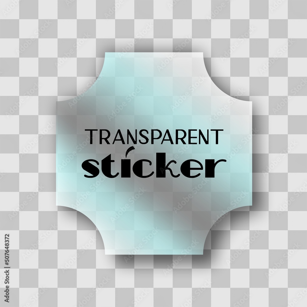 Set of transparent stickers. Round sticker, square, triangular, etc ...