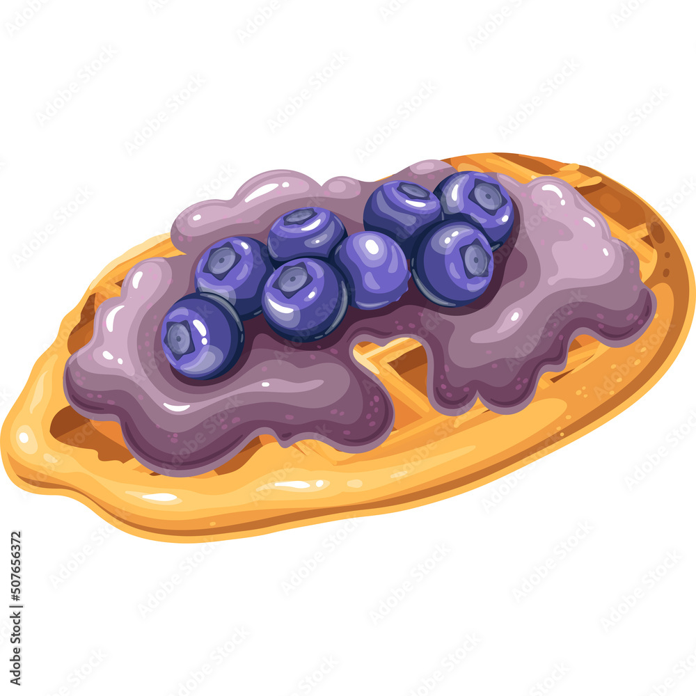 Vetor de Croffle, Croissant Waffle Korean pastry. Croffle with sweet ...