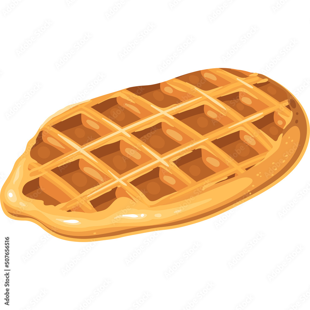 Croffle, Croissant Waffle Korean pastry. Waffle menu vector ...