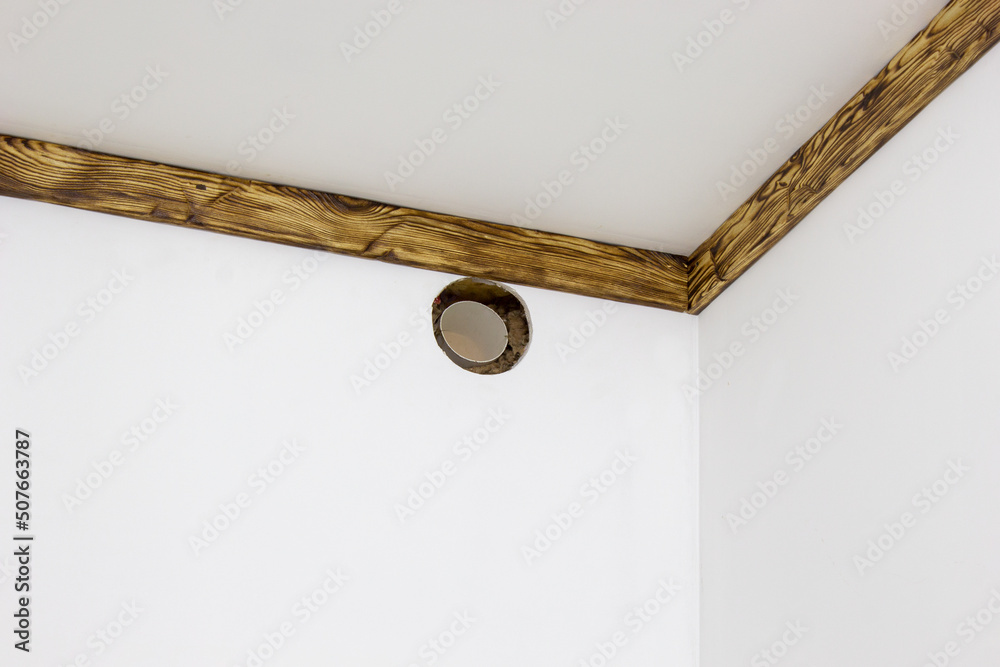 Ventilation hole in the bathroom wall for exhaust. Ventilation of damp ...
