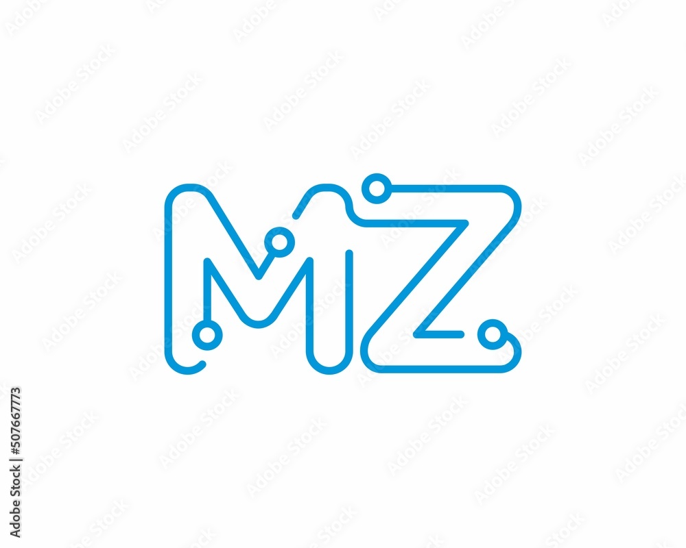 Abstract Letters MZ Logo Design Template 001 Stock Vector | Adobe Stock