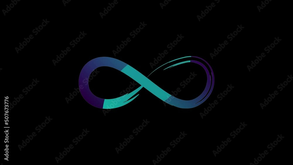 Animated infinity symbol with a blue glow. Abstract Neon Glowing ...
