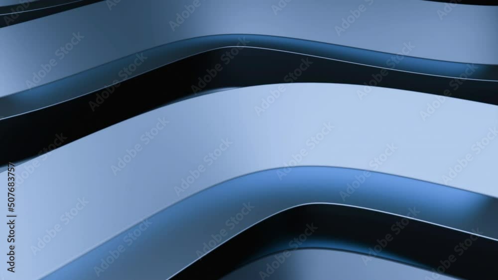 Rotating 3d lines with bends. Design. 3D metal lines with bends are ...