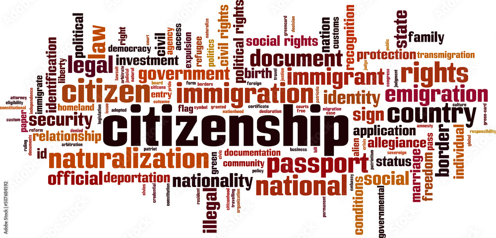 Citizenship word cloud Stock Vector | Adobe Stock