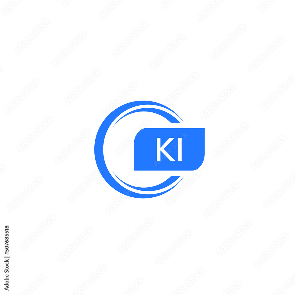 KI 2 letter design for logo and icon.KI monogram logo.vector ...
