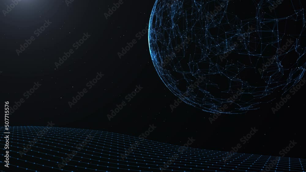 Particle World Universe of Plexus. abstract globe with particles and ...