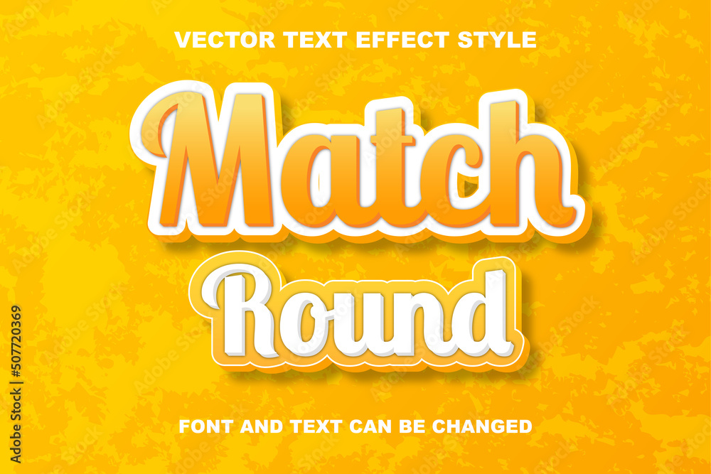 Match round dust texture 3d editable text effect font style template ...