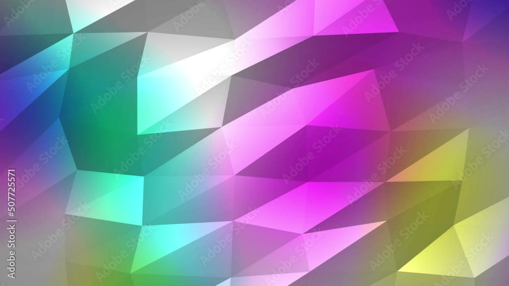 Colorful gradient transition low poly abstract background animation. 2D ...
