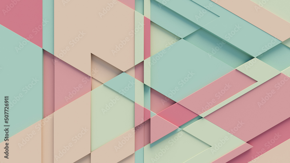 Pastel Colored Tech Background with a Geometric 3D Structure. Clean ...