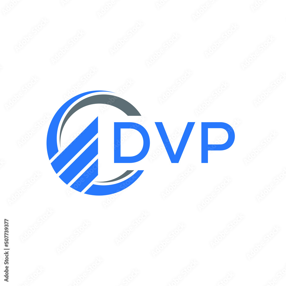 DVP Flat accounting logo design on white background. DVP creative initials Growth graph letter ...