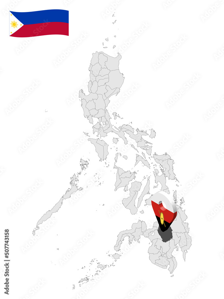 Location Province of Bukidnon on map Philippines. 3d location sign of ...