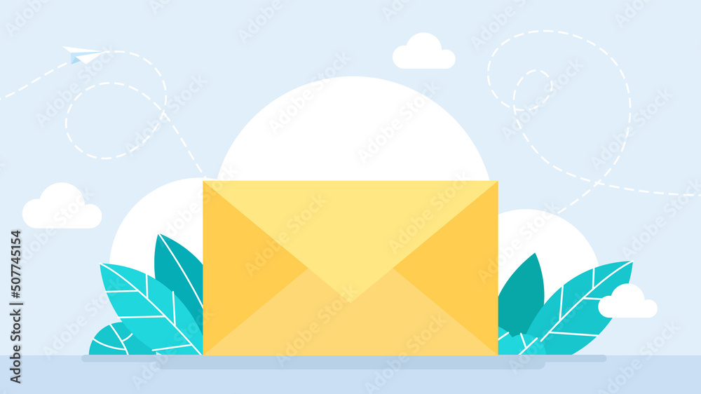 Envelope, Letter, Mail. Emailing concept background. Spam and SMS ...