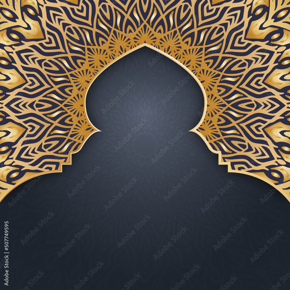 Luxury gold border frame islamic ornament Stock Illustration | Adobe Stock