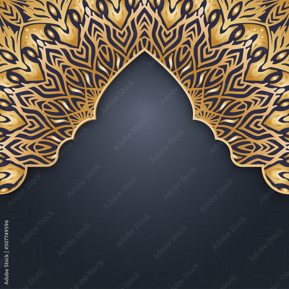 Luxury gold border frame islamic ornament Stock Illustration | Adobe Stock