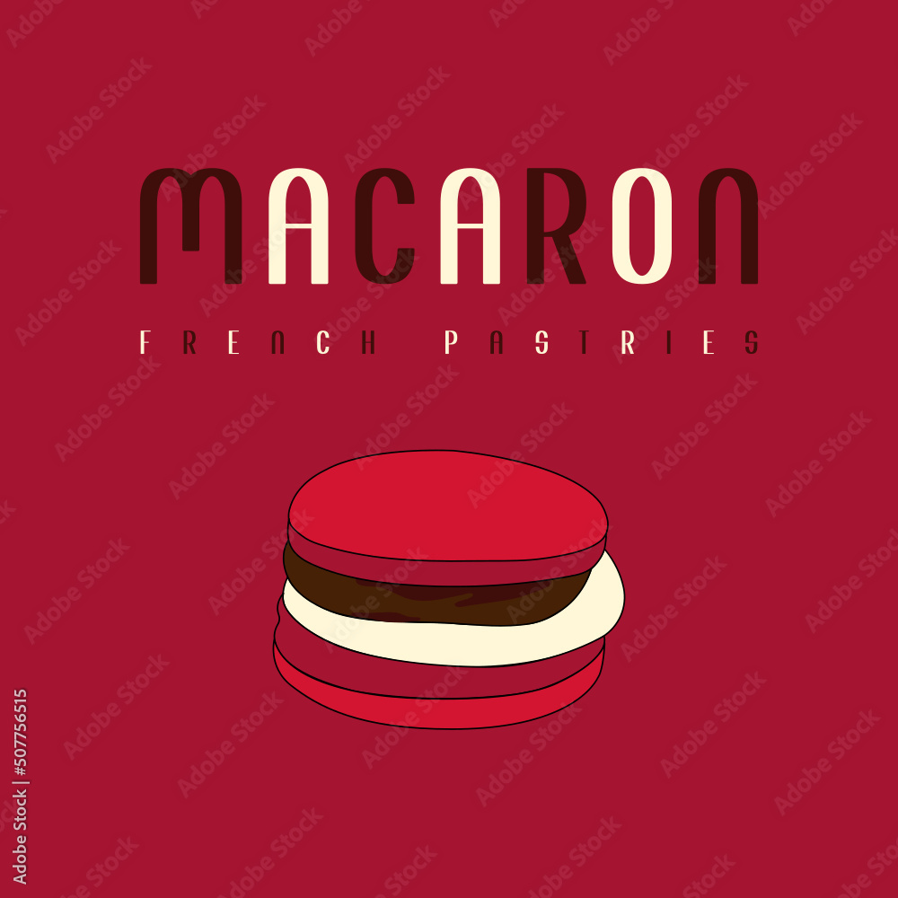 Logo macaron for bakery shop. Vector and Illustration. Stock Vector ...