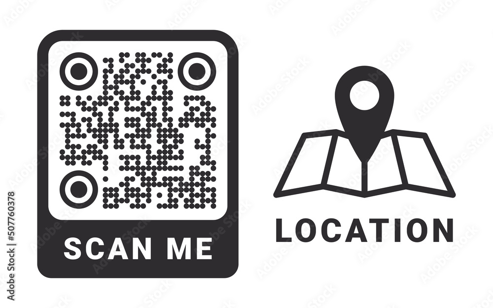 QR code. Quick Response codes. QR code for downloading the map. Vector ...