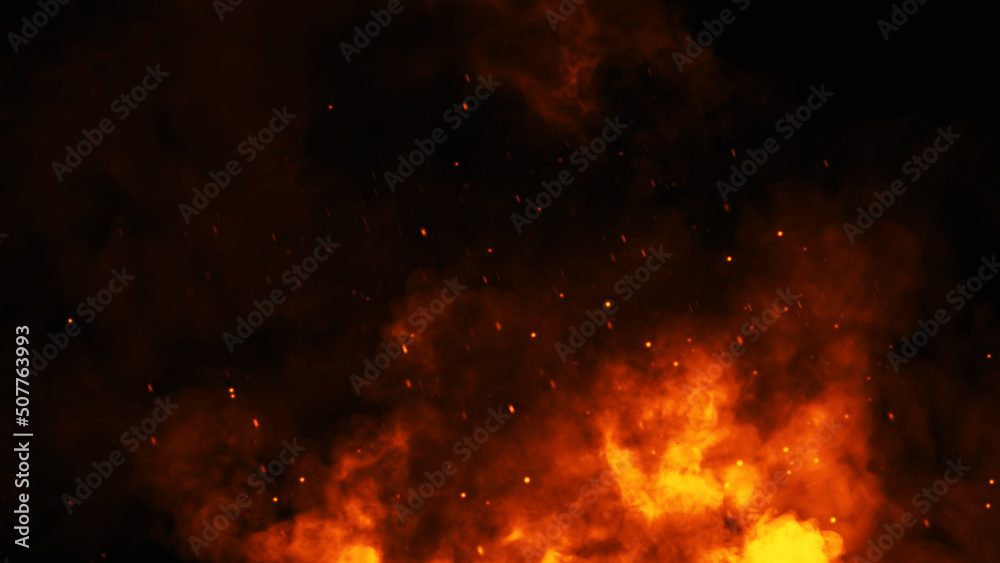 Fire embers particles texture overlays . Burn effect on isolated black ...
