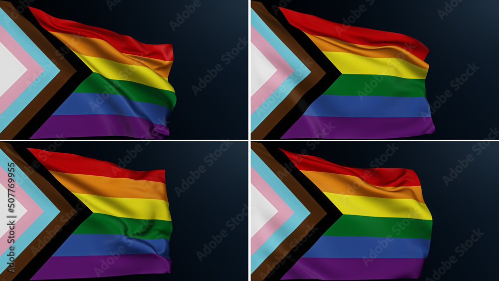 Rainbow flag. LGBT rights. Gay tolerance. Collection of Progress Pride ...