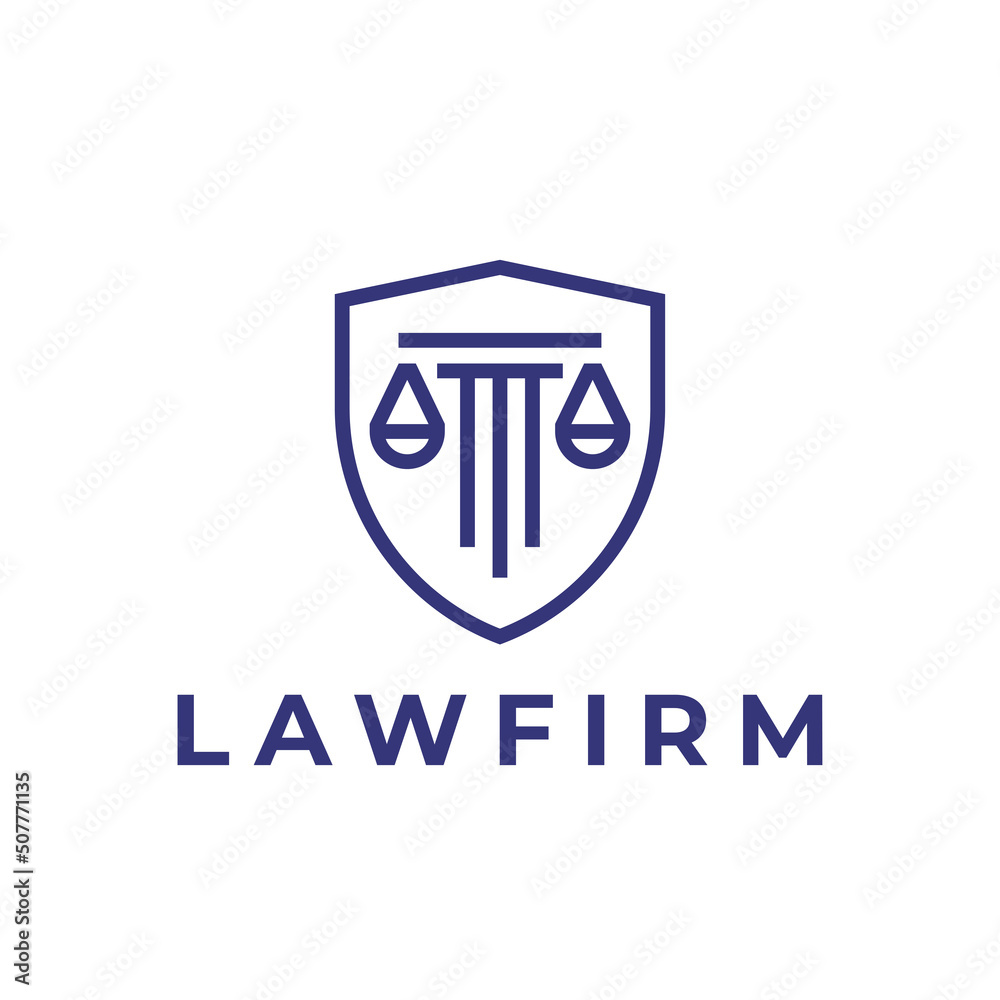 Law firm logo. Column and scale of justice icon. Corporate lawyer ...