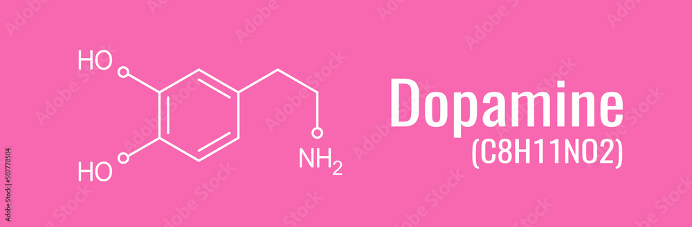 Dopamine chemical formula, structure of molecule Stock Vector | Adobe Stock