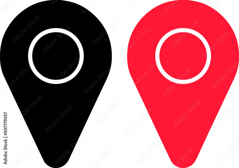 Set of map pin icons. Location icon. Map marker pointer icon set. GPS ...