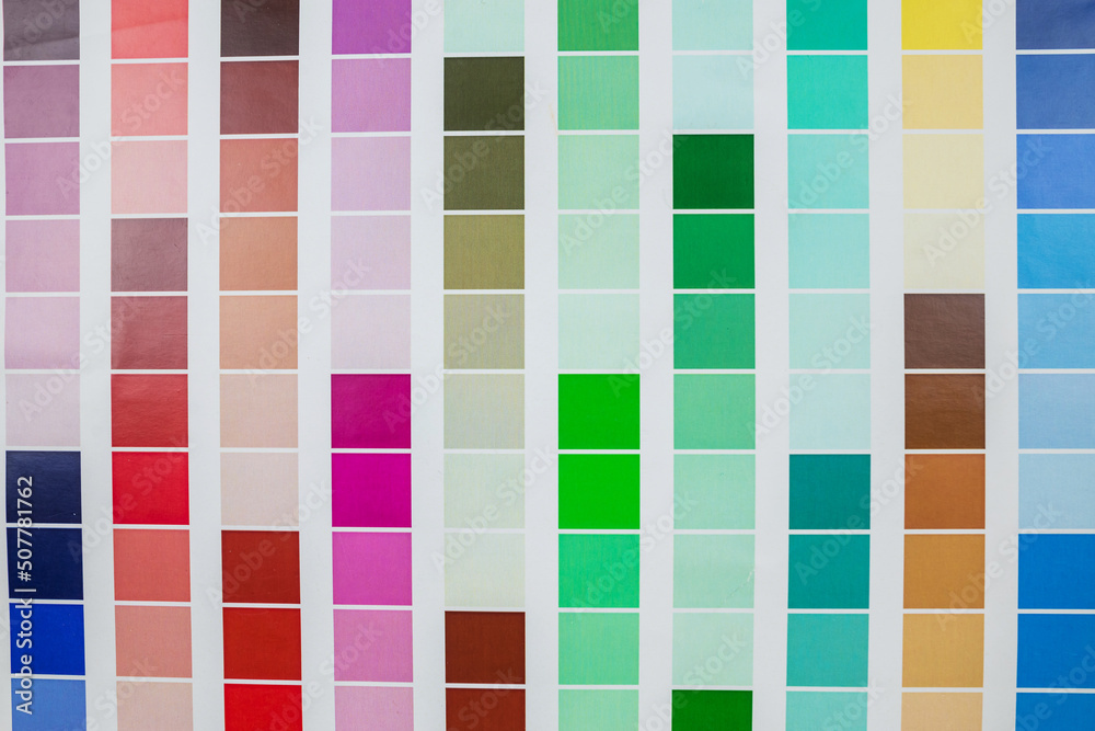 Paper color palette as background. Stock Photo | Adobe Stock